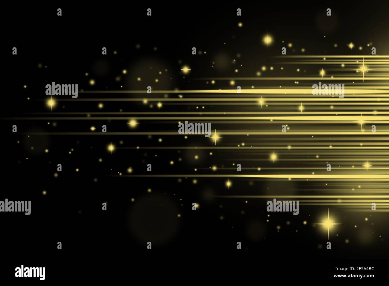 Laser or horizontal beams of light. Glowing yellow stripes and flashes ...