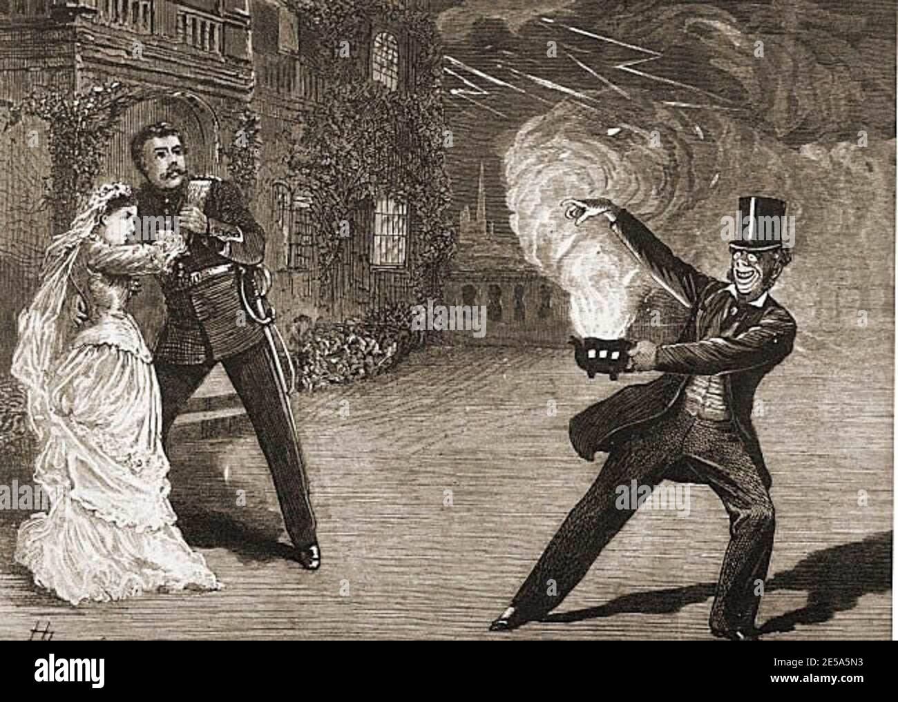 Drawing of a scene from The Sorcerer from 1877 Stock Photo - Alamy