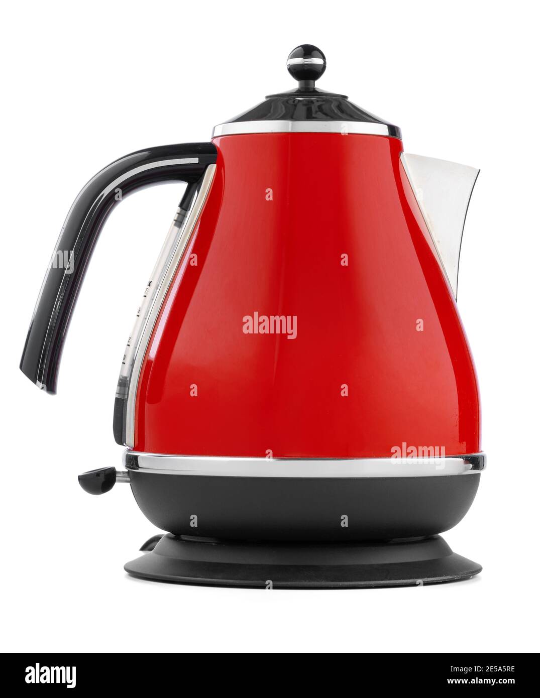 Red electric kettle isolated on white background Stock Photo - Alamy