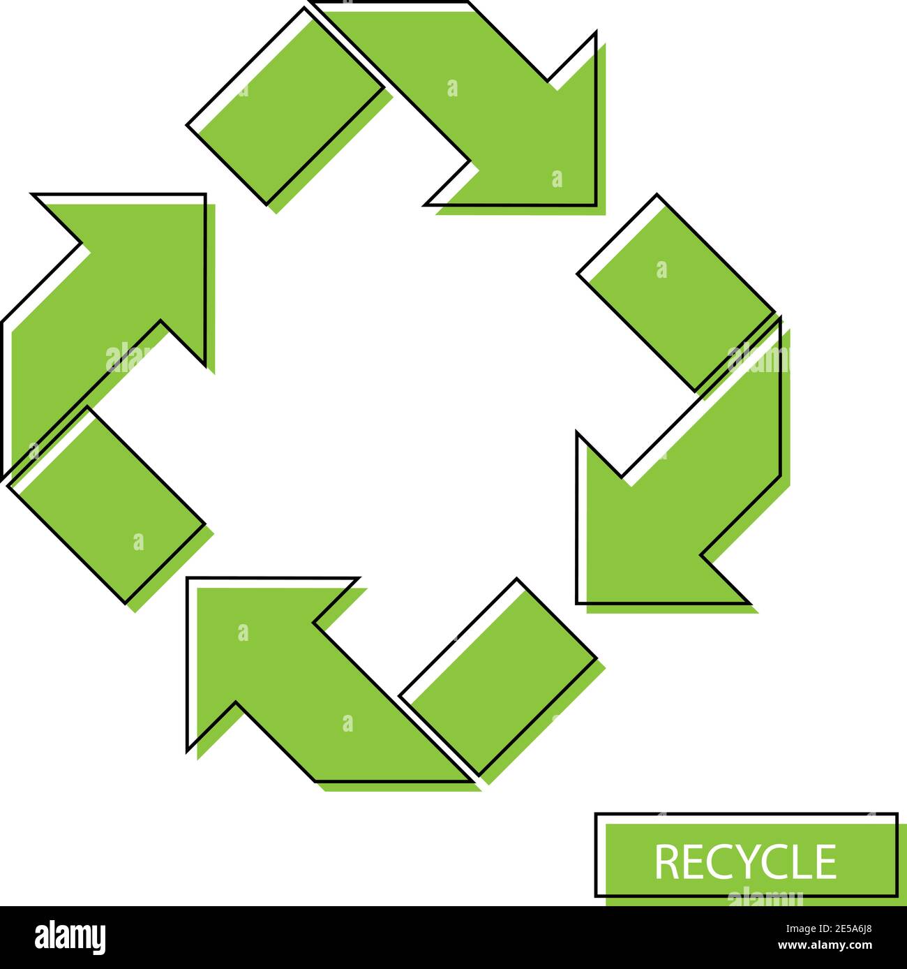 Green Recycle sign in flat design on blank background. Eps10 Stock ...