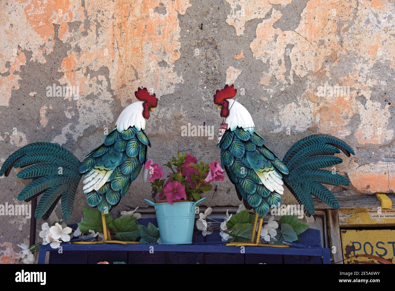 artwork in front of a shop at natural park of Queyras, France, Hautes ...