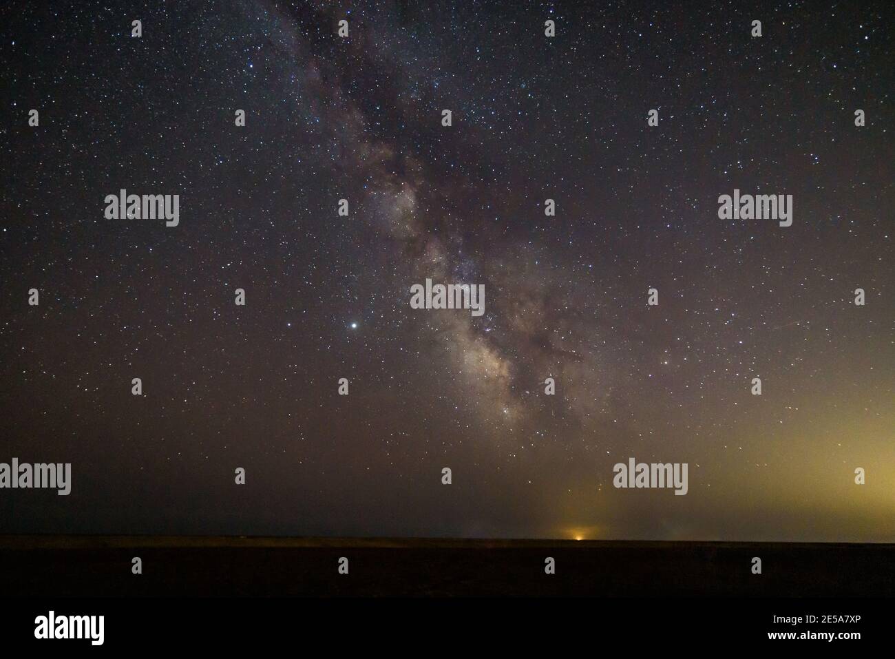 Beautiful view of the milky way with the sun in the horizon Stock Photo ...
