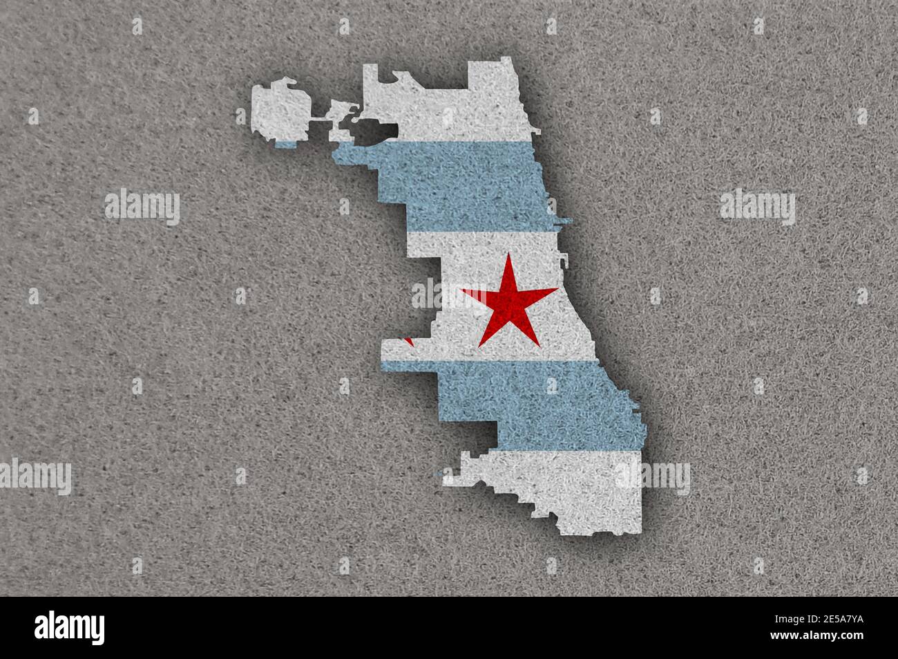 Map and flag of Chicago on felt Stock Photo - Alamy