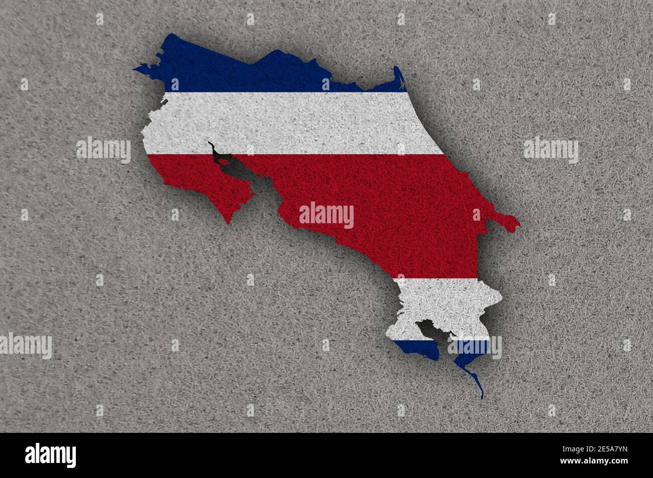 Map and flag of Costa Rica on felt Stock Photo - Alamy