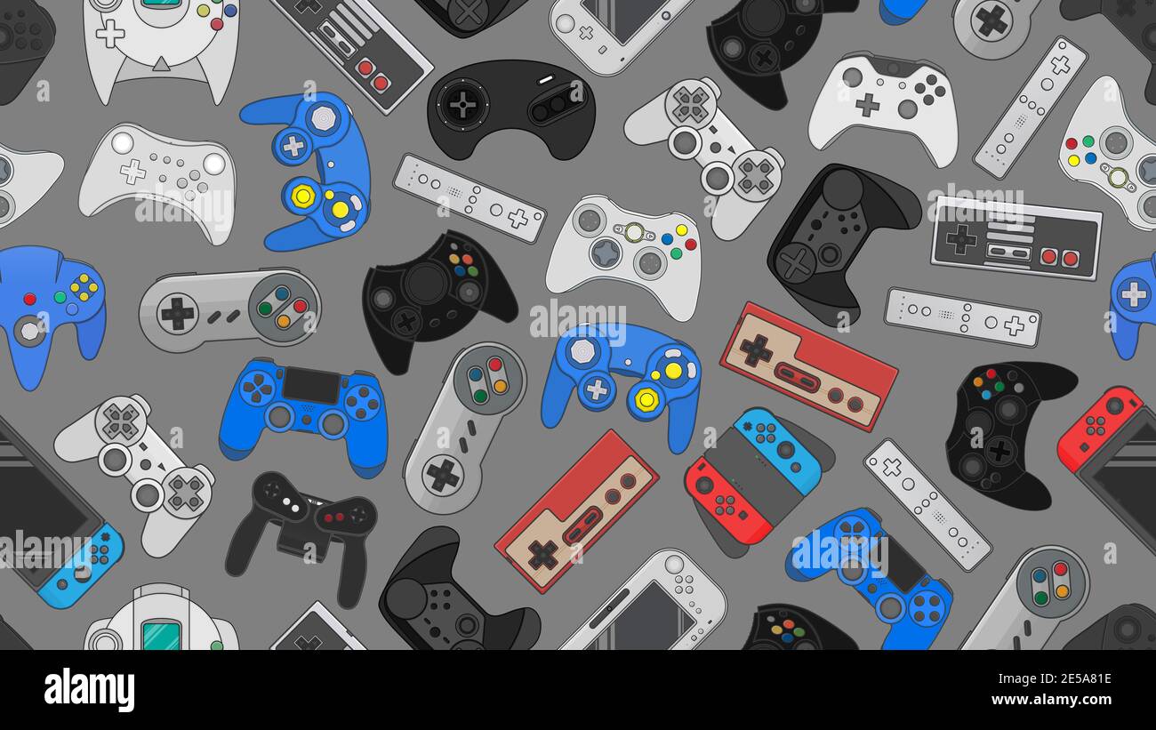 Video game controller gamepad background Gadgets and devices seamless ...