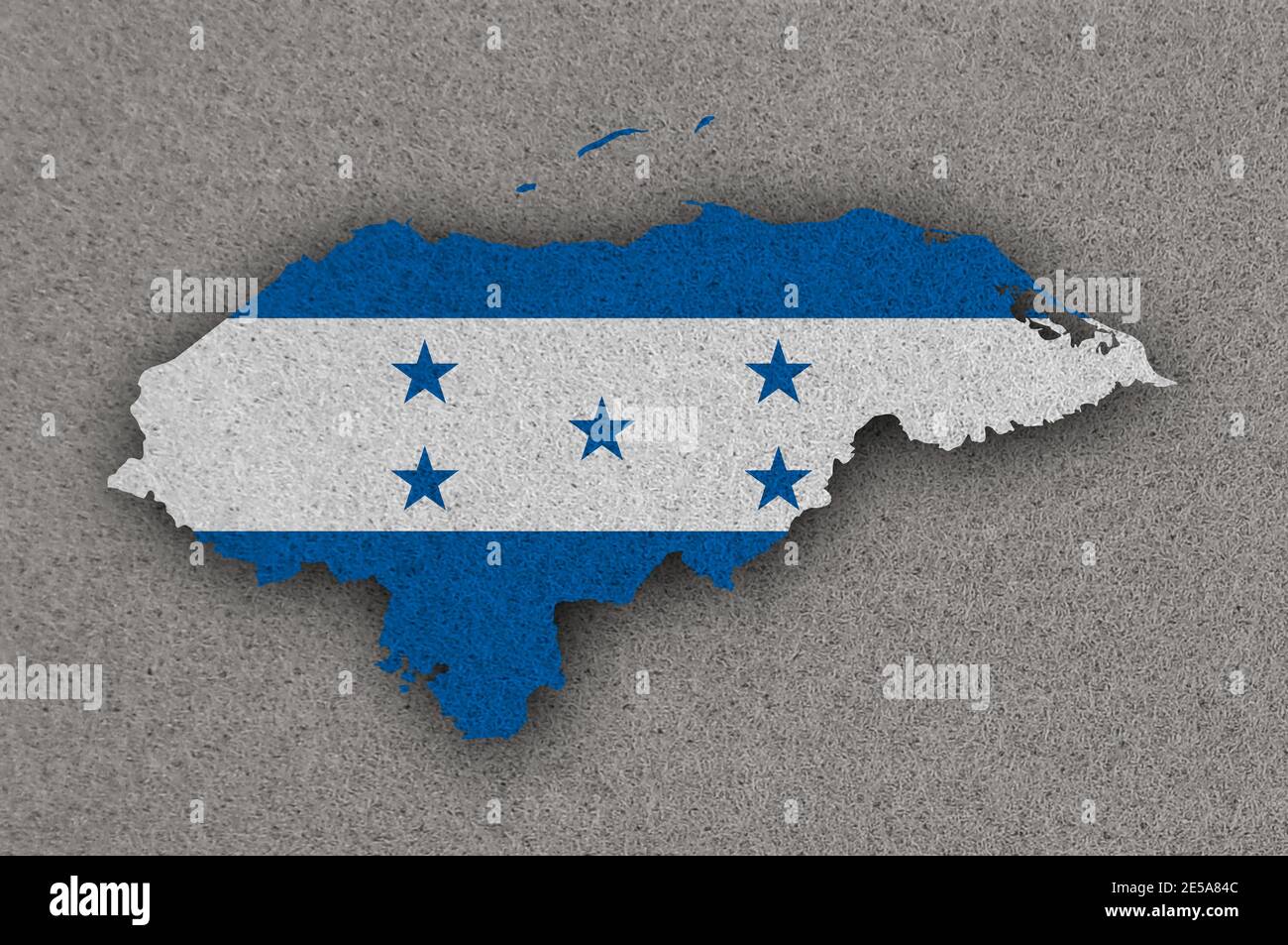 Map and flag of Honduras on felt Stock Photo - Alamy