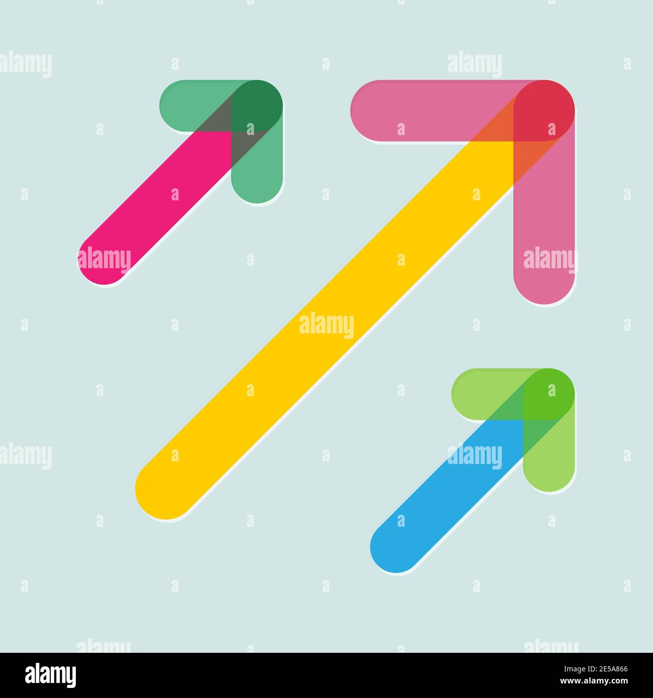 Colorful Arrows in trendy flat style with transparency Stock Vector ...