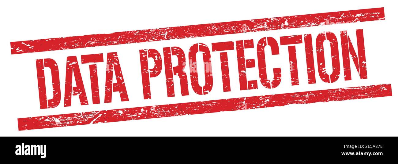 DATA PROTECTION text on red grungy rectangle stamp sign Stock Photo - Alamy