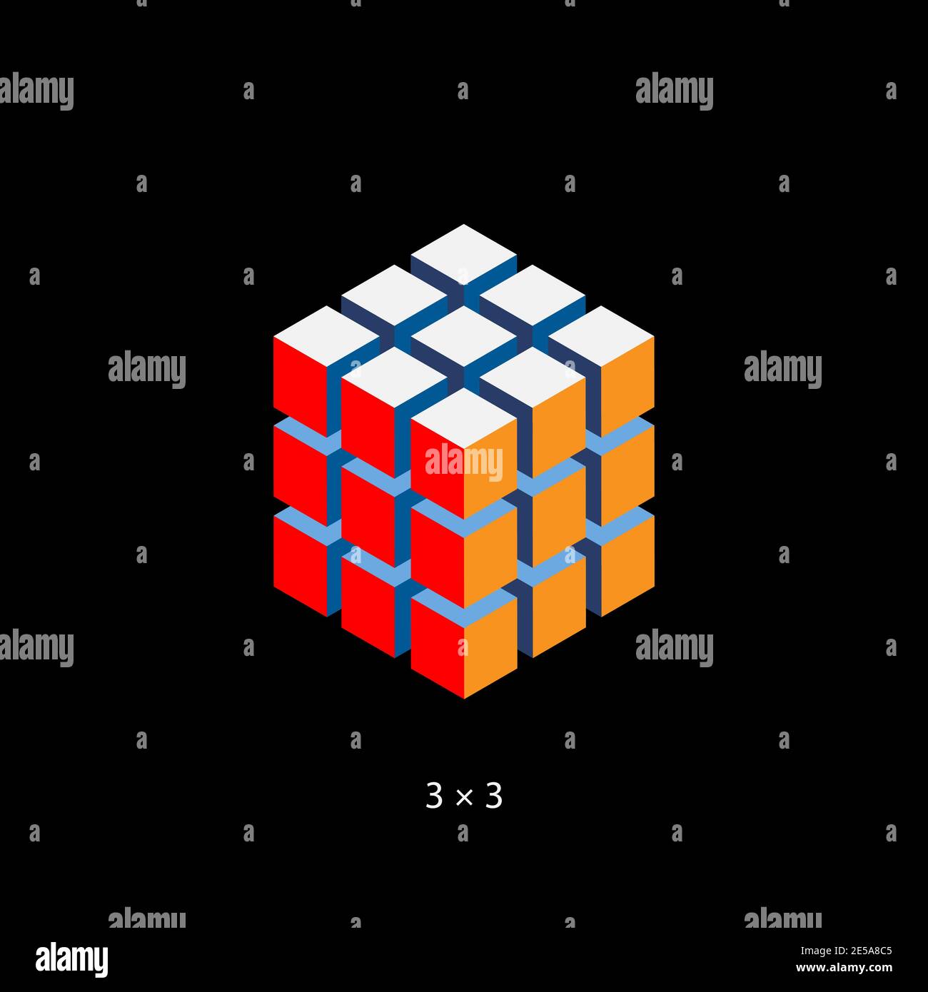 Rubik cube, Vector cube toy puzzle, 3x3 square Stock Vector Image & Art ...