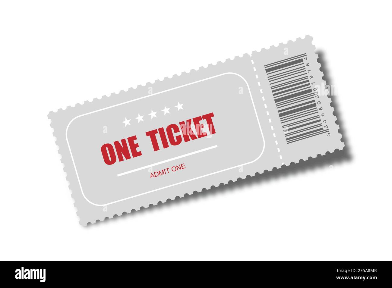 Vector realistic ticket, designed for one person. Cinema or theater or ...