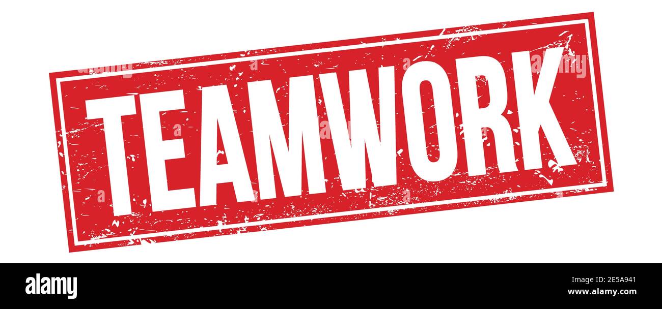 TEAMWORK text on red grungy rectangle stamp sign Stock Photo - Alamy