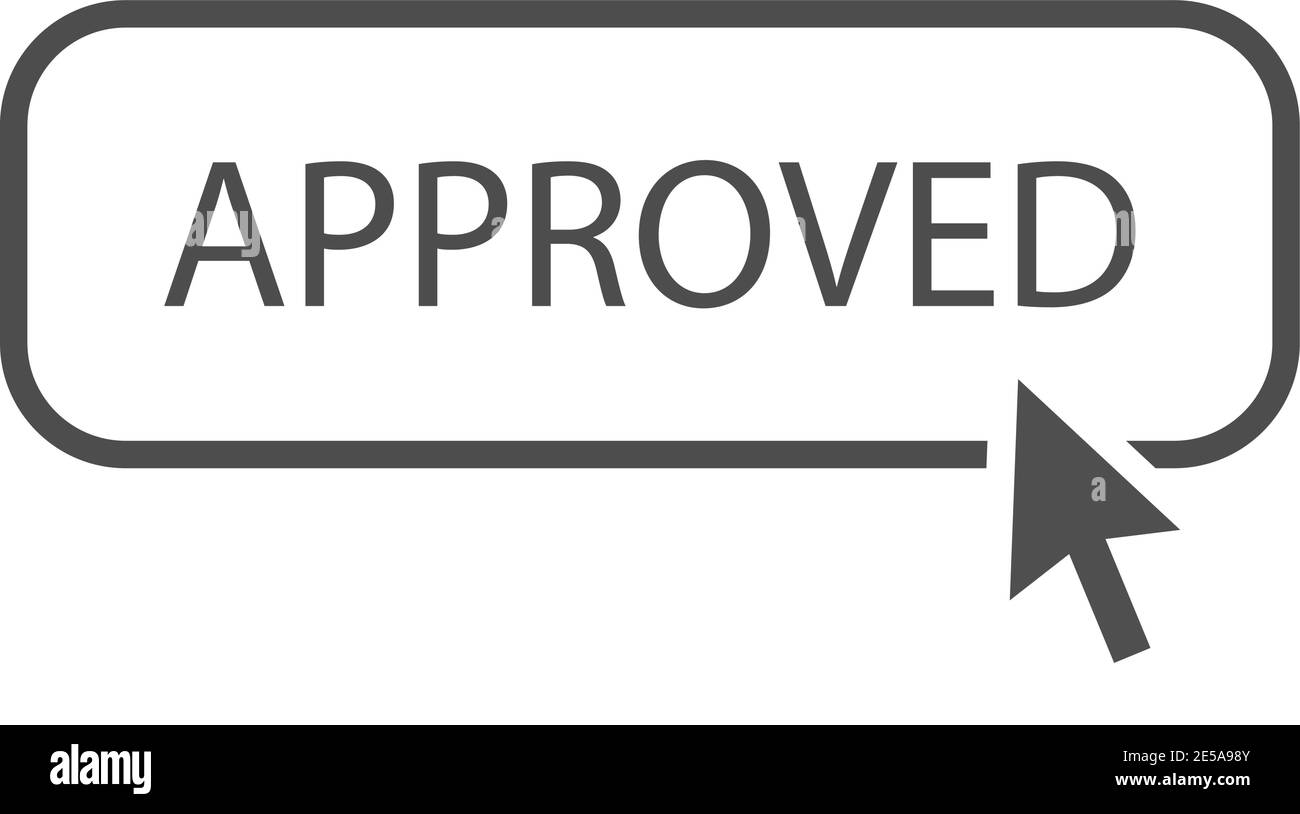 Approved stamp vector. Button Approved in flat style design Stock ...
