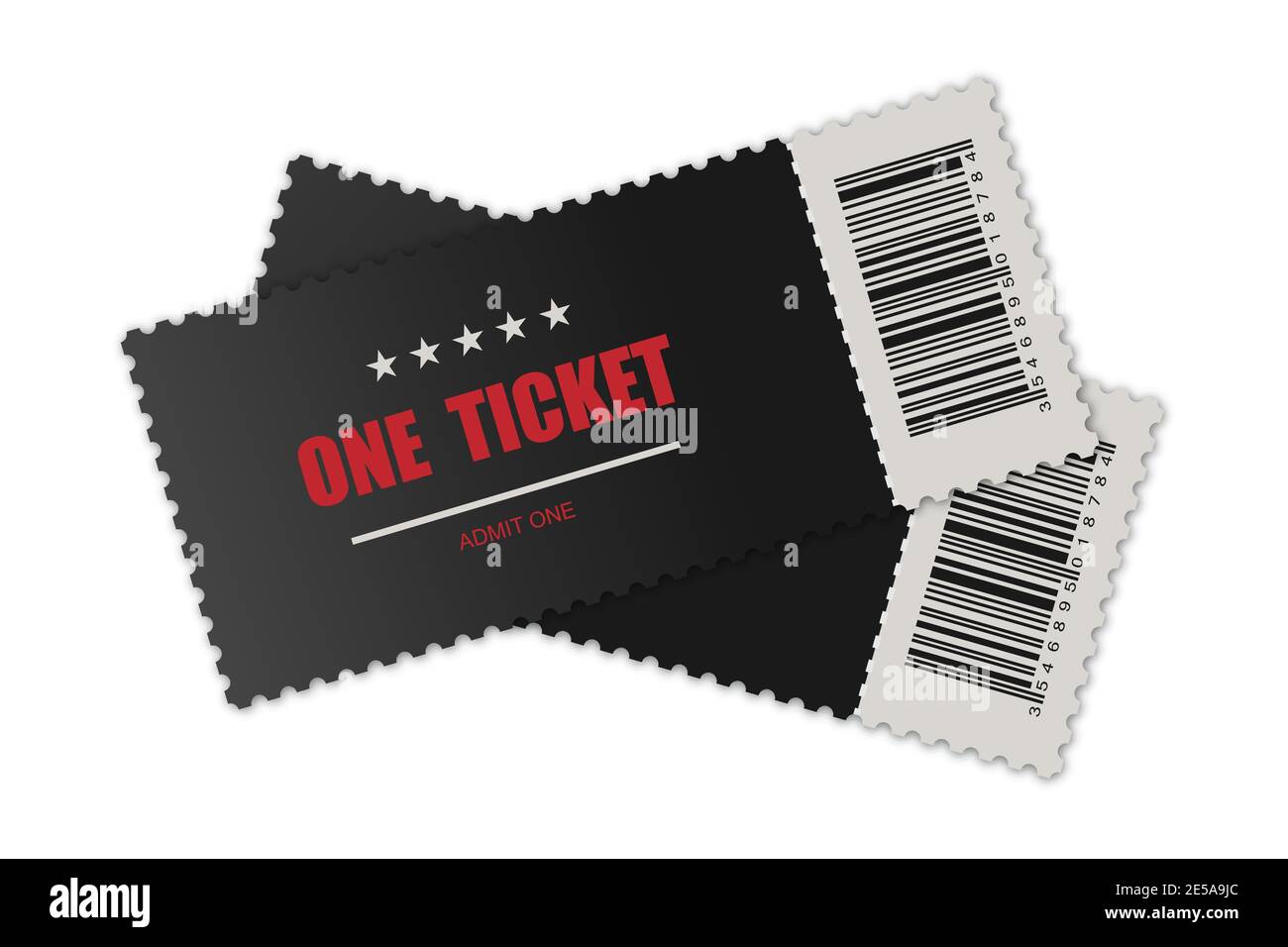 Vector realistic ticket, designed for one person. Cinema or theater or ...
