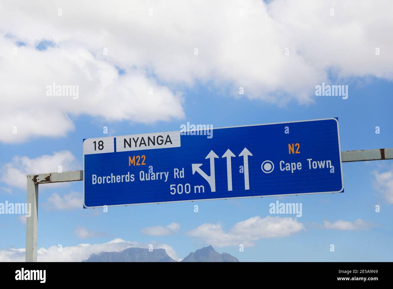 Nyanga turnoff at Borcherds Quarry Road on the N2 highway , Cape Town ...