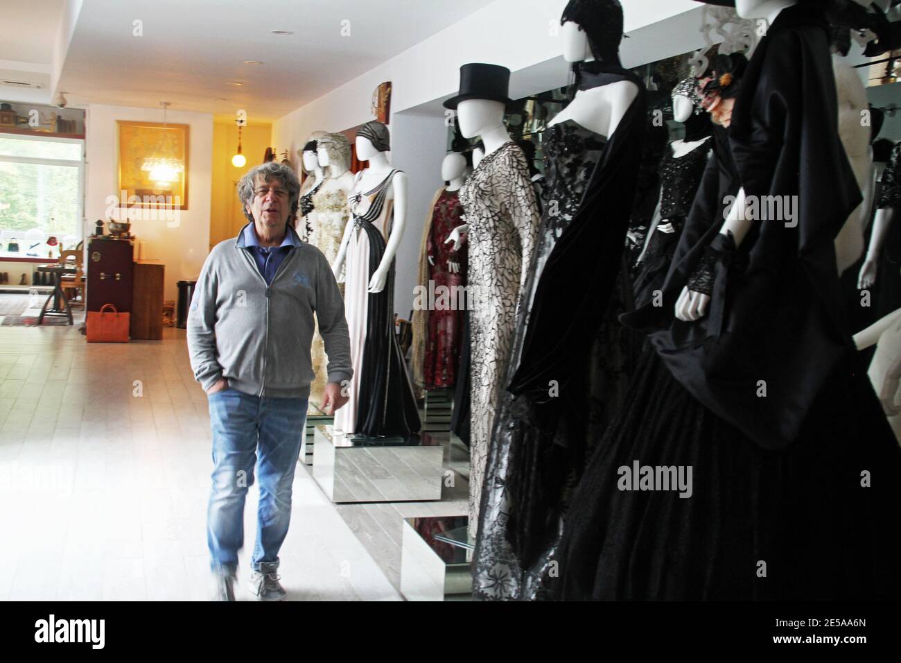 Bucharest, Romania. Dan Coma, fashion designer, inside his studio ...
