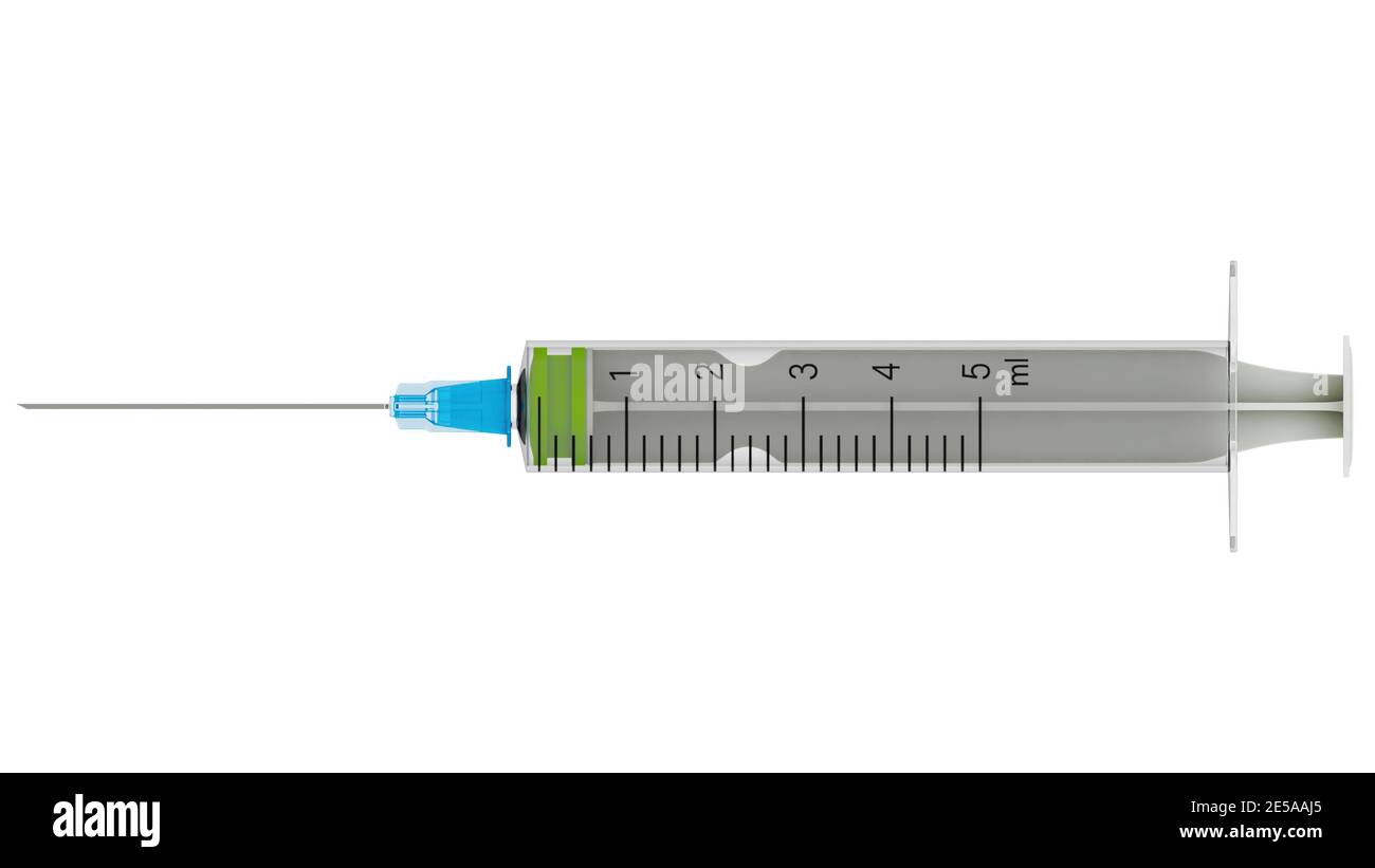 Medical syringe isolated on a white background. 3D render Stock Photo ...