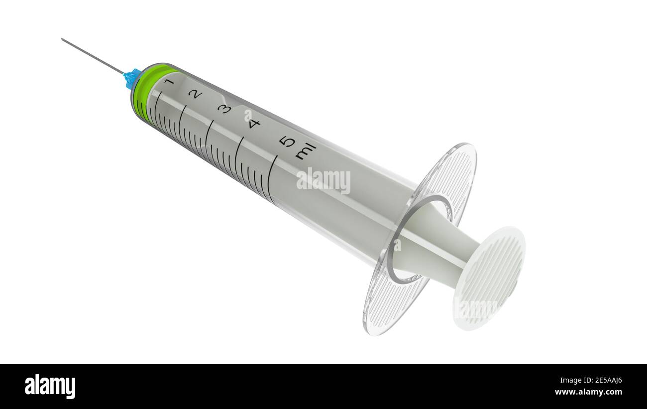 Medical syringe isolated on a white background. 3D render Stock Photo ...