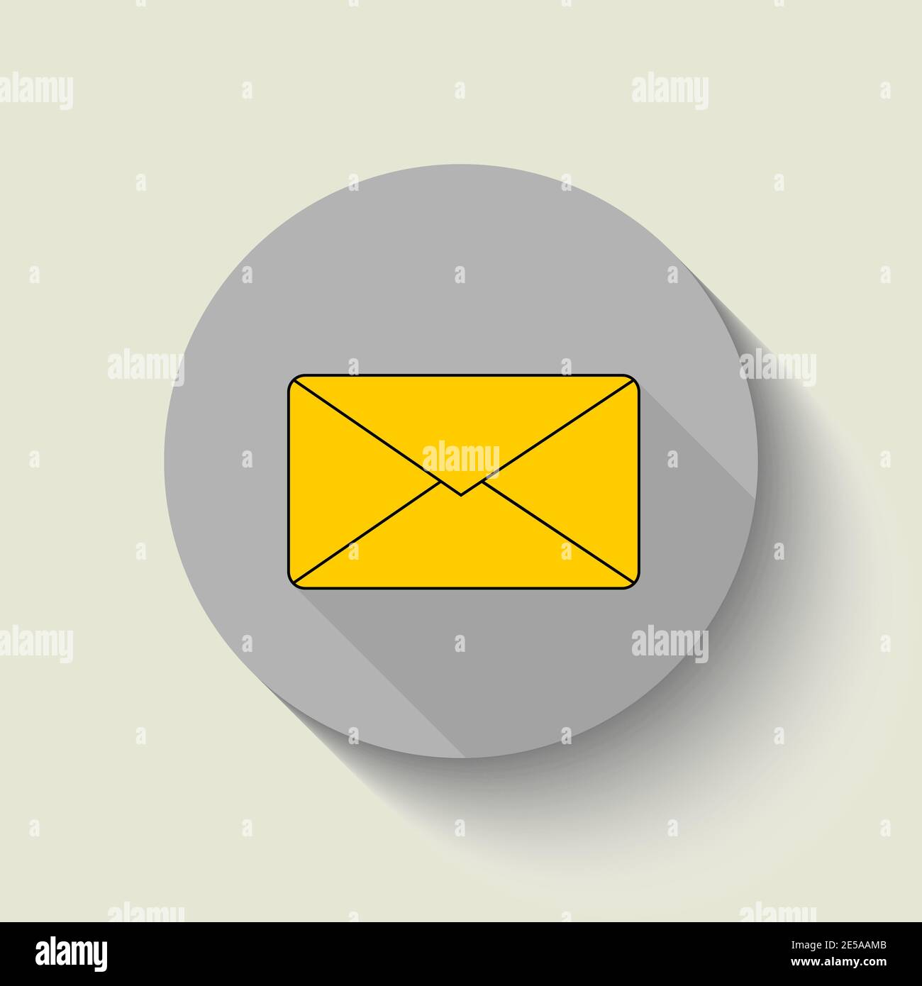 Envelope - Vector icon. Envelope yellow. Flat design Stock Vector Image ...