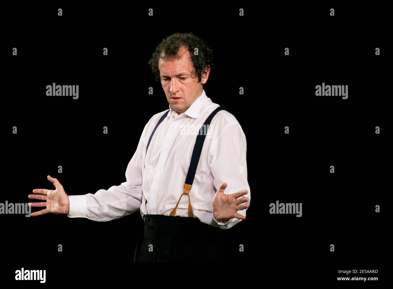 Romanian pantomime artist Dan Puric performing in a one-man show Stock ...