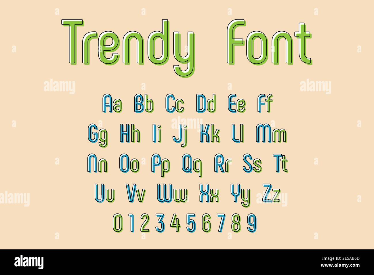 Vector Trendy Font and Alphabet, abstract and decorative font and ...