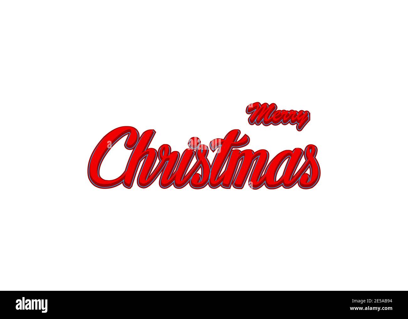 3D Text Merry Christmas red color. Merry Christmas typography ...