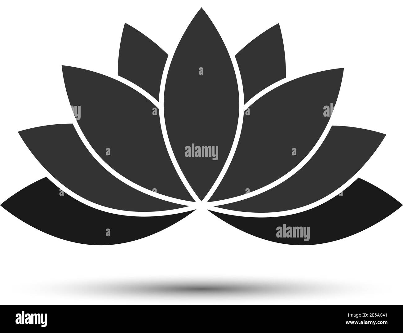 Lotus - Vector icon. Lotus black color with shadow Stock Vector Image ...