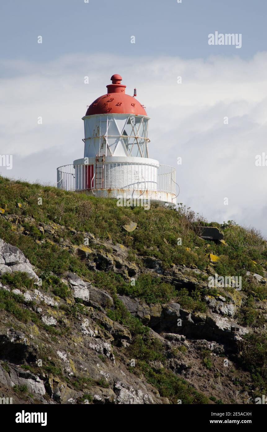Lighthouse in Taiaroa Head Wildlife Reserve. Otago Peninsula. Otago ...