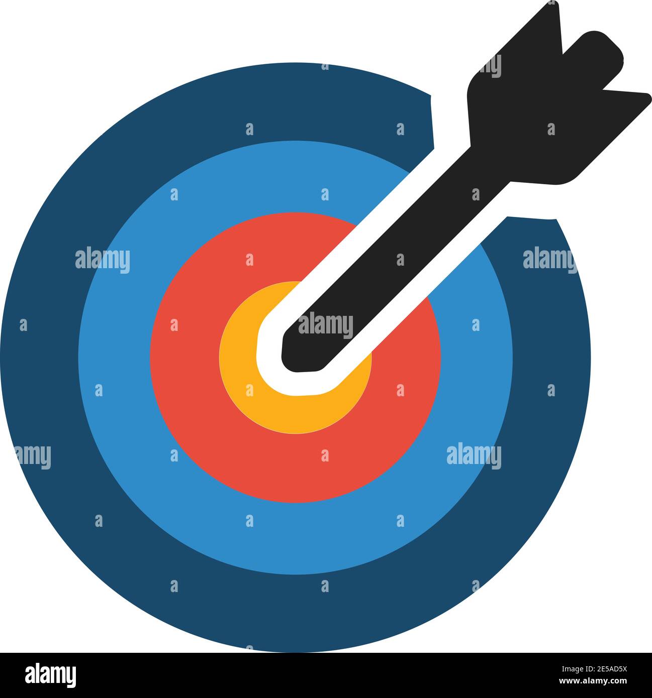 Vector colorful target icon. Target with arrow on blank background ...