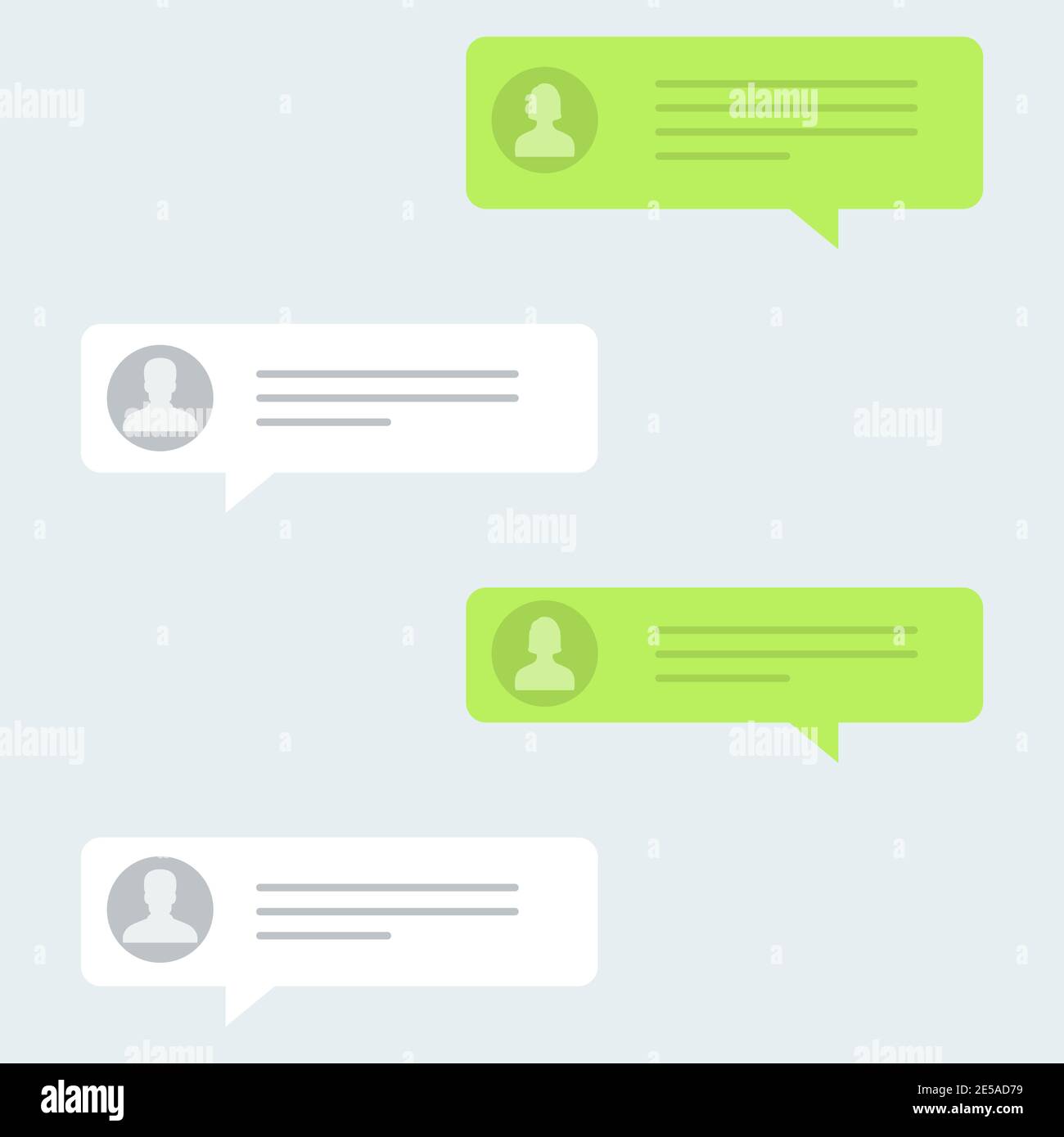 Messages bubbles in trendy flat design. Chat messages for social ...
