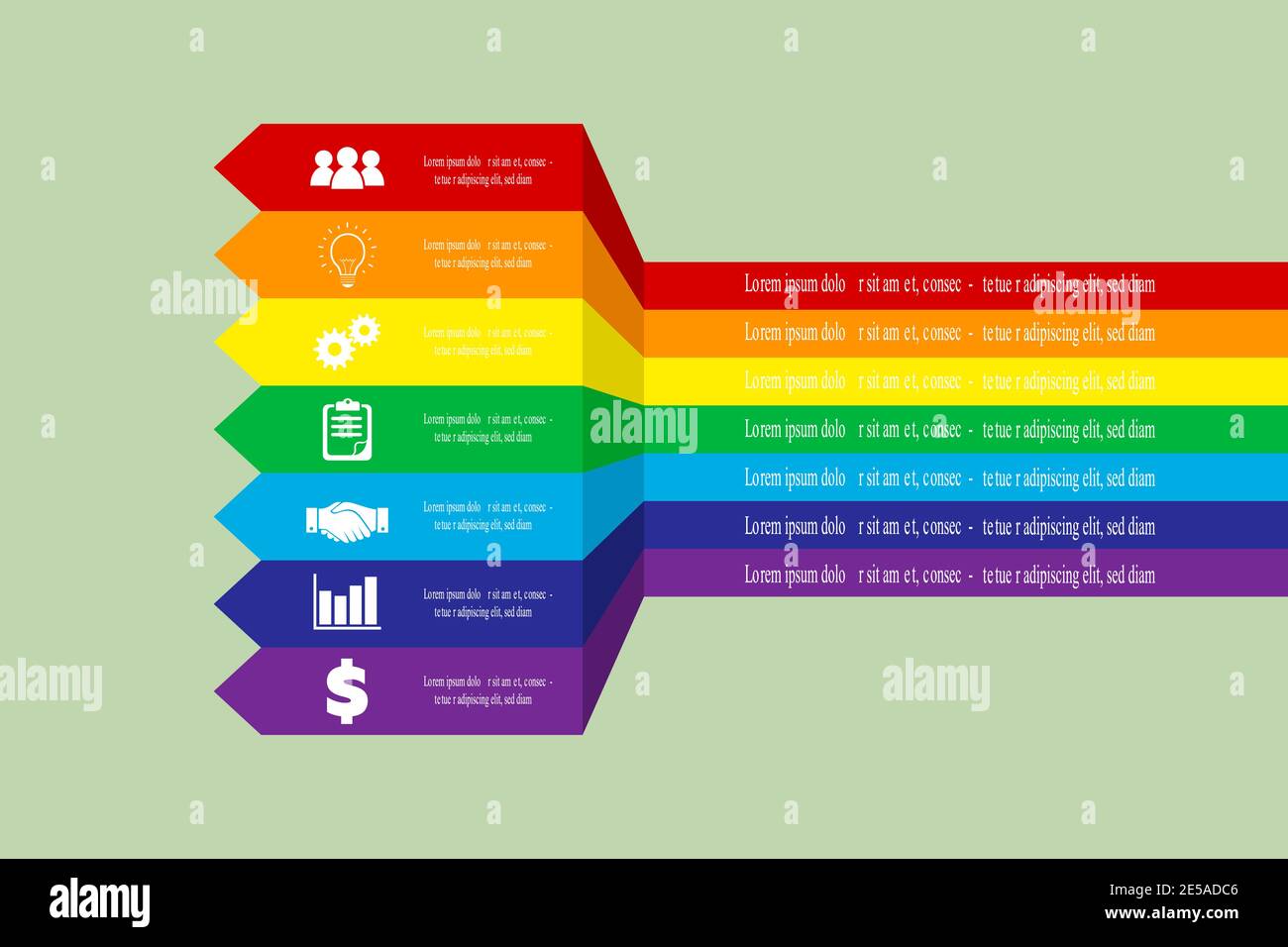 Infographics in rainbow color in flat design. Eps10 Stock Vector Image ...