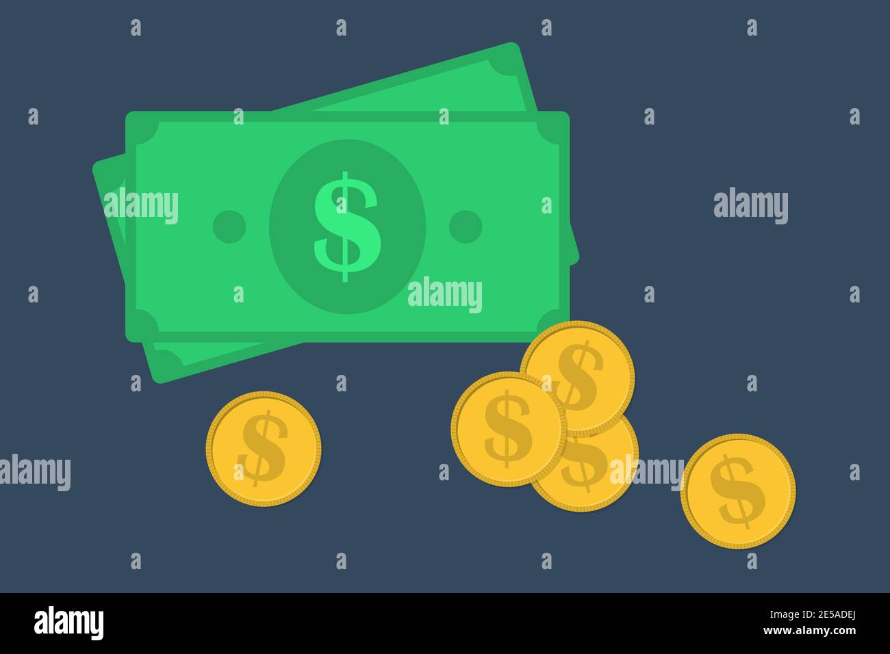 Money icons. Dollar stack paper banknotes and gold coins icon. Business ...