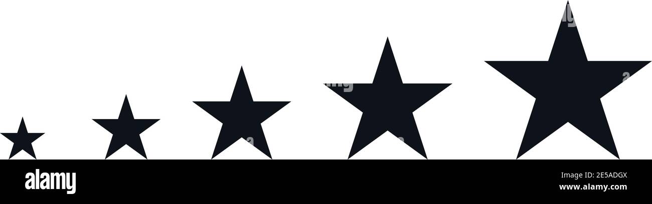 Five Black Stars in a row. Flat design. Eps10 Stock Vector Image & Art ...