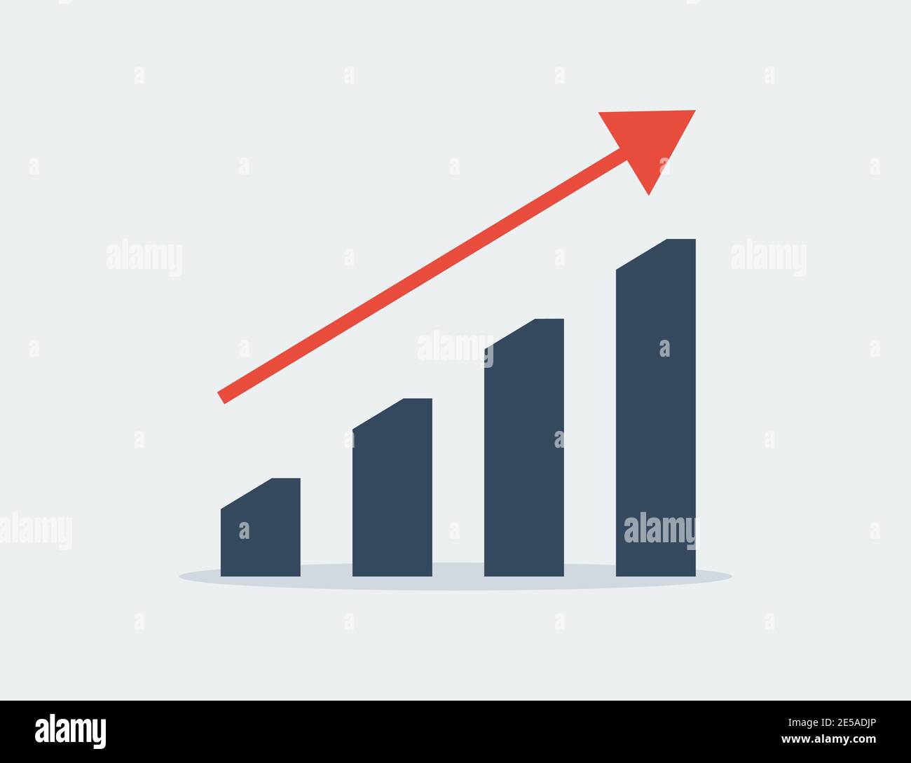 Growing graph vector icon in flat design. Eps10 Stock Vector Image ...