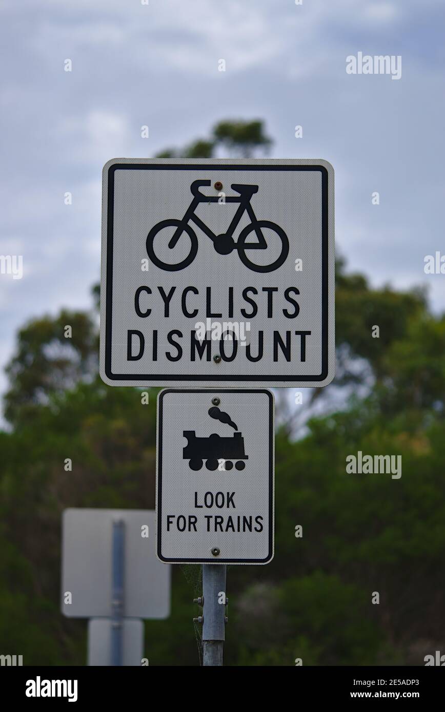 No trains street sign hi-res stock photography and images - Alamy