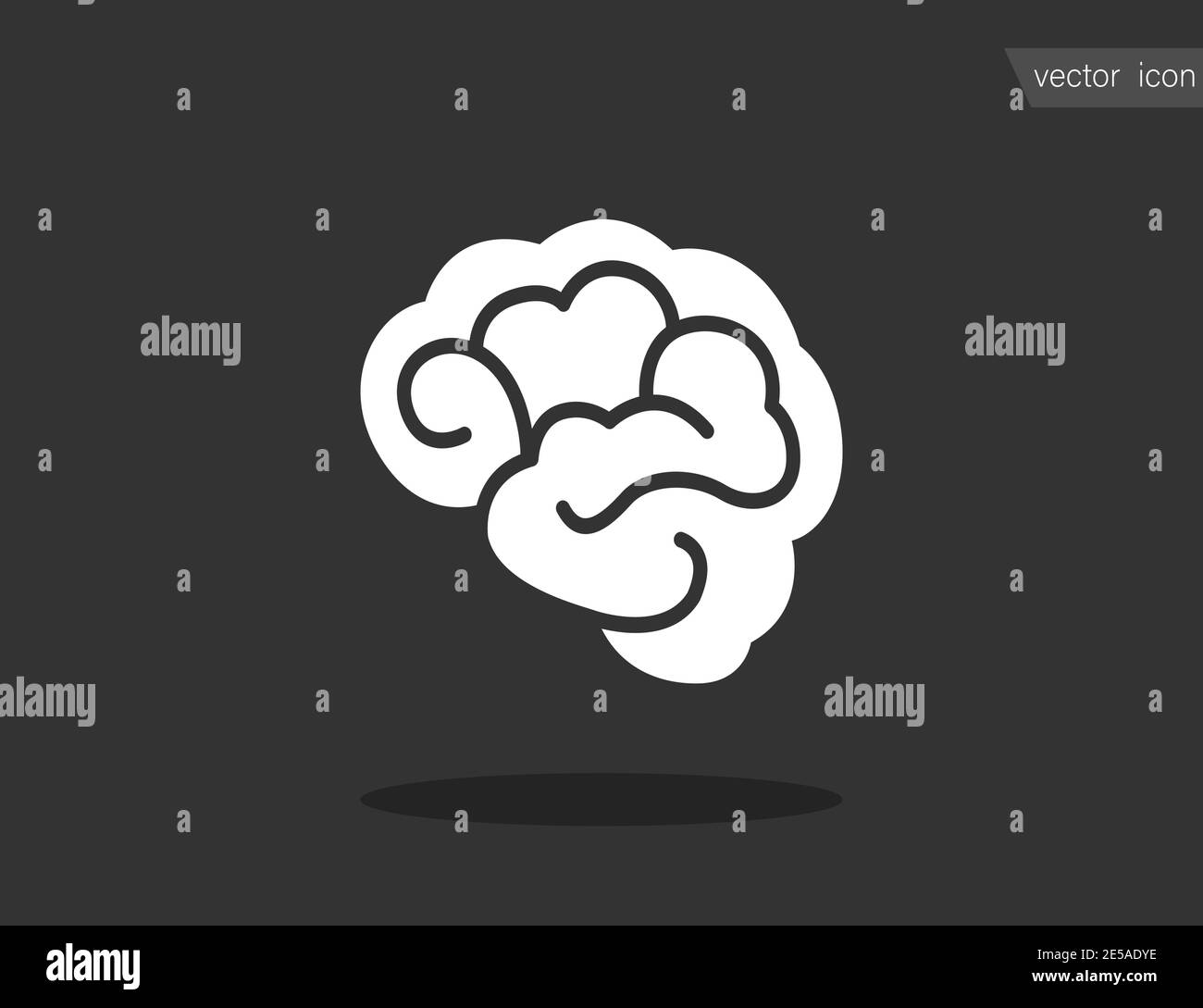 Science vector brain icon flat Black and White Stock Photos & Images - Alamy