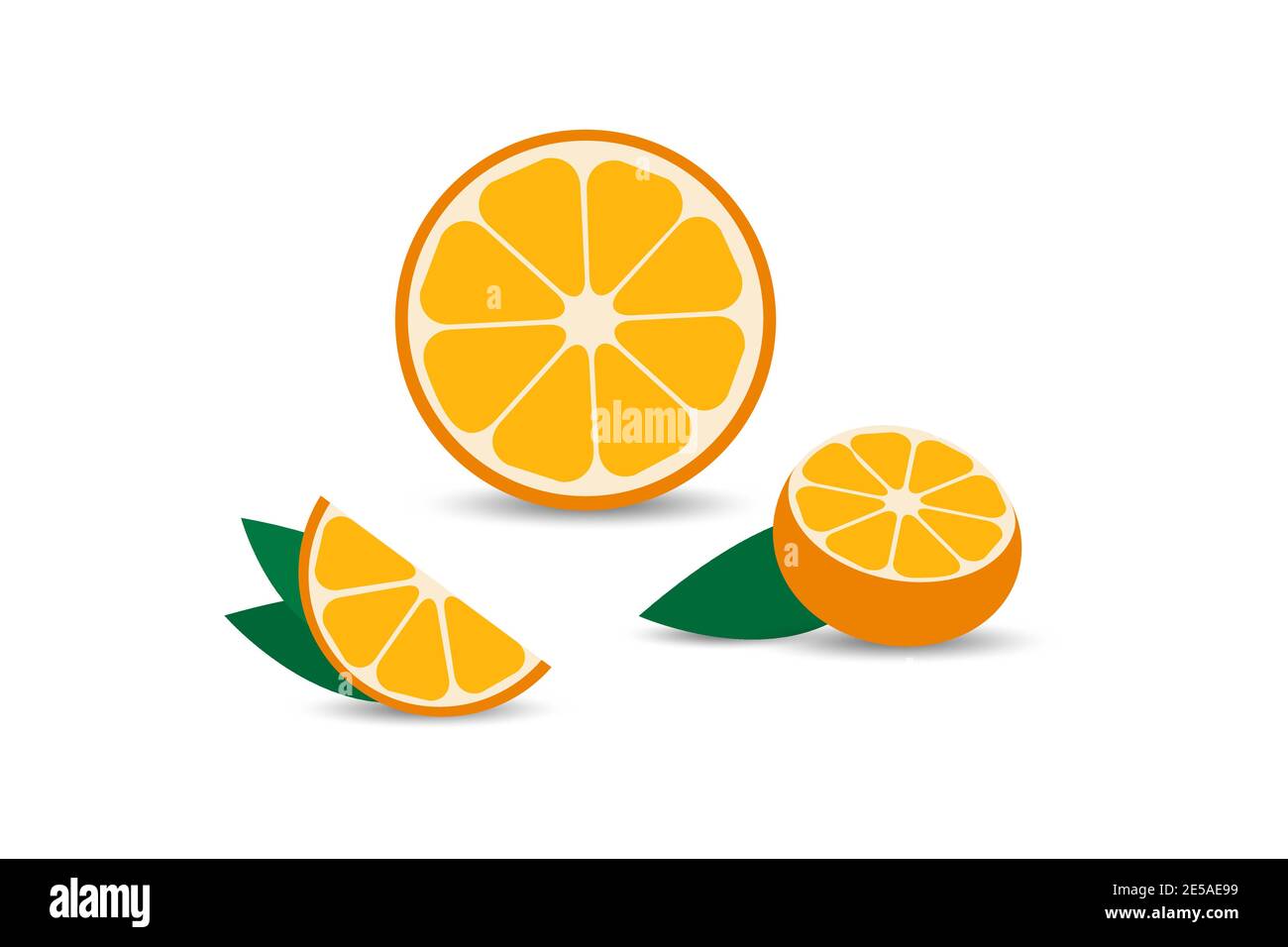 Half Orange Slice Vector