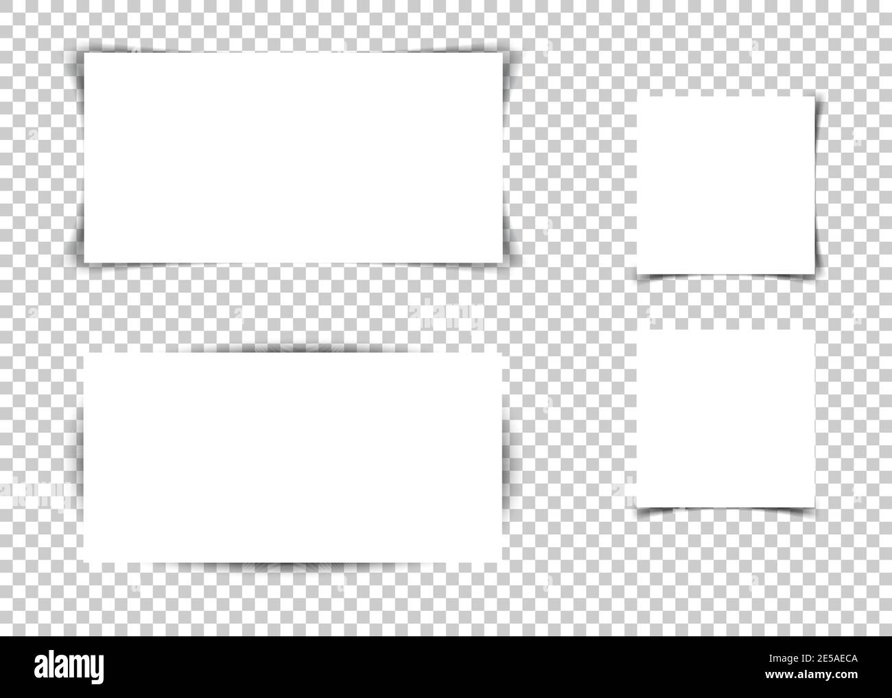 Set white banners with shadows on transparent vector background Stock ...