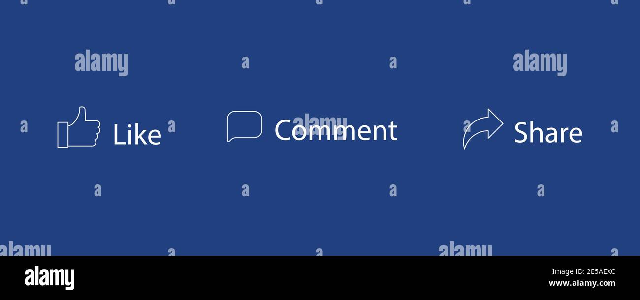 Set of like comment share vector icons. Thumb up, message. Social ...