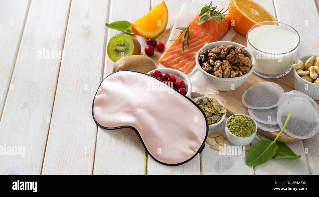 Selection of food for better sleep insomnia rich in tryptophan and ...