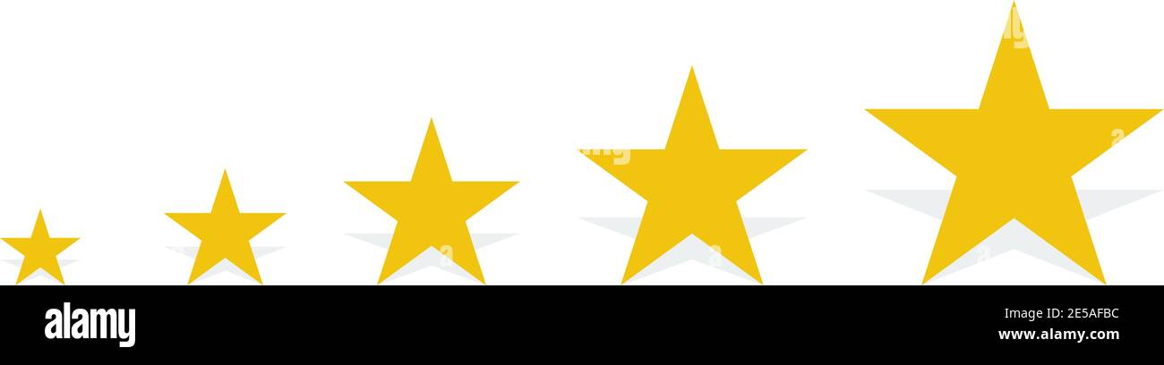 Five Gold Stars with shadow in flat design. Eps10 Stock Vector Image ...