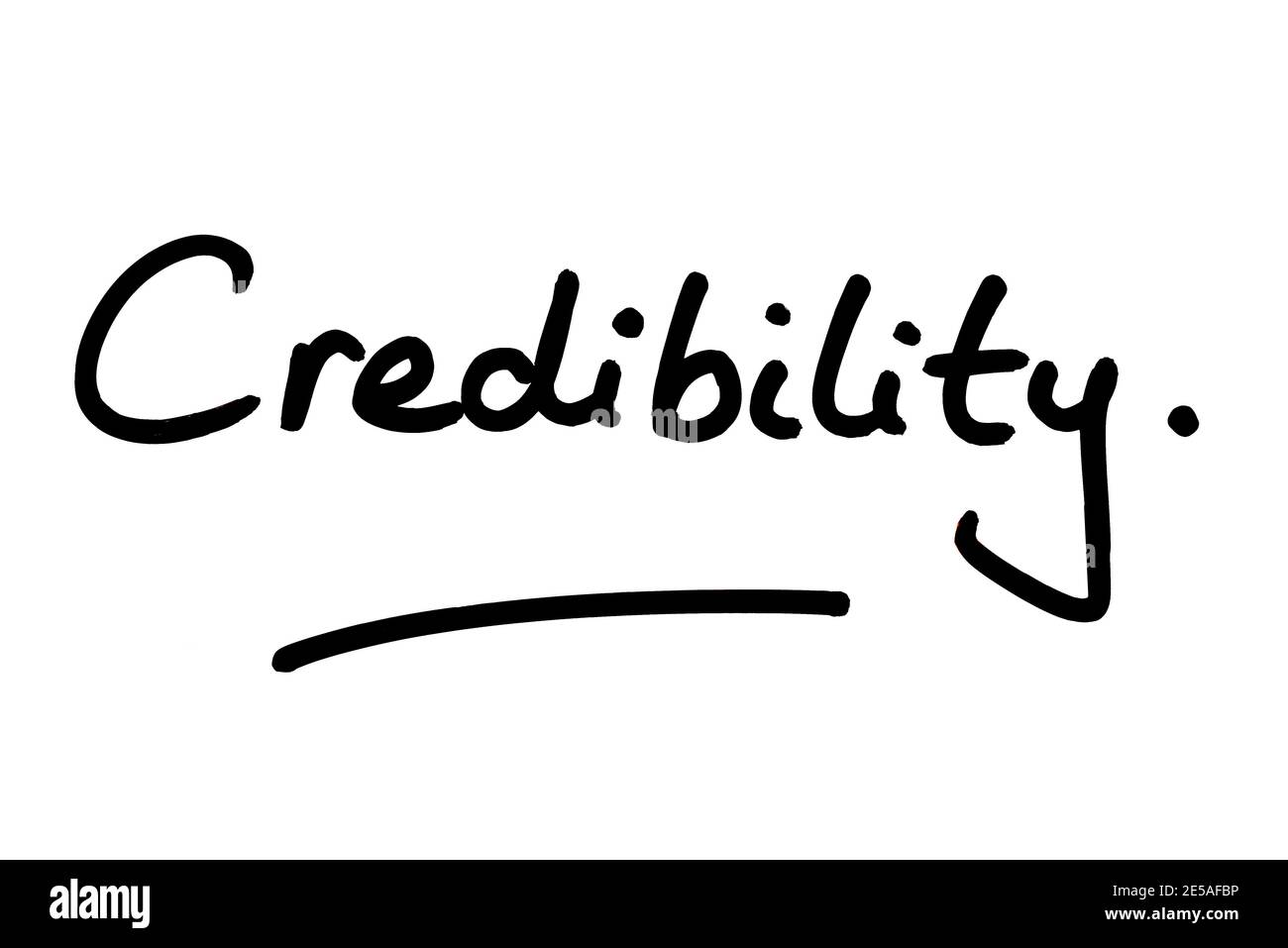 The word Credibility, handwritten on a white background Stock Photo - Alamy