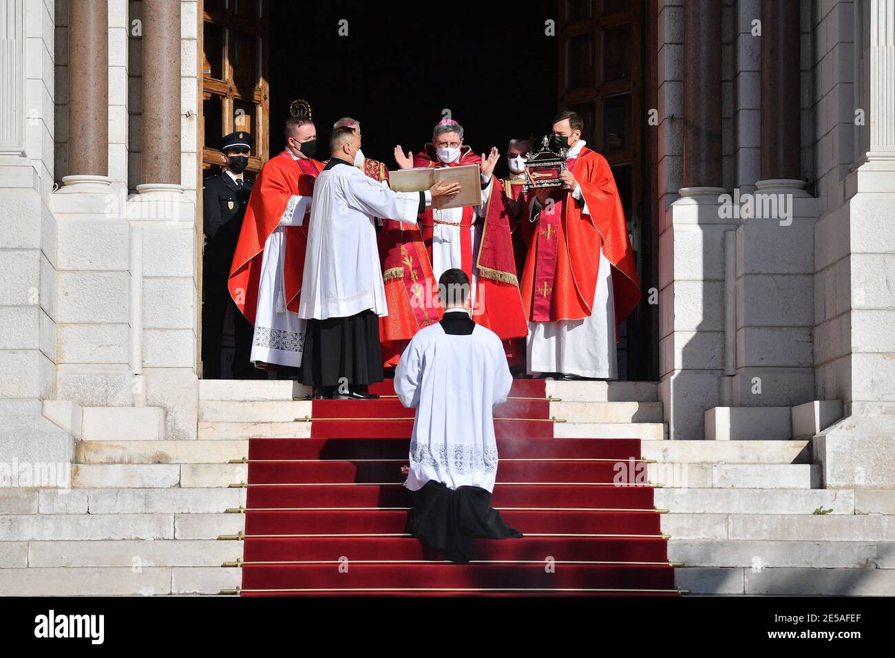 Celebrations of the Sainte Devote at the Cathedral of Monaco, on ...