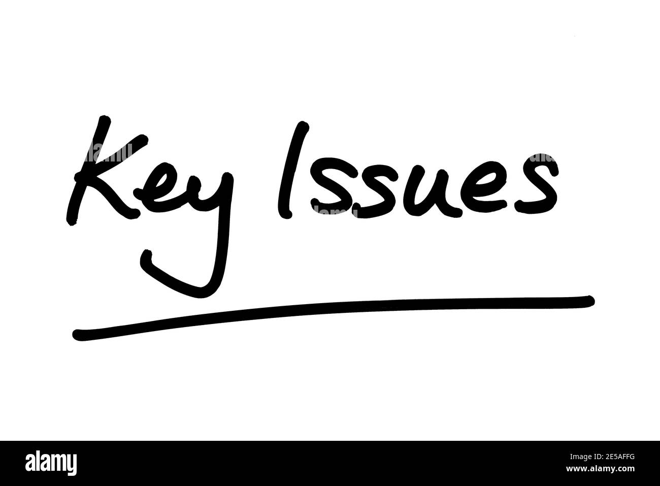 Key Issues, handwritten on a white background Stock Photo - Alamy