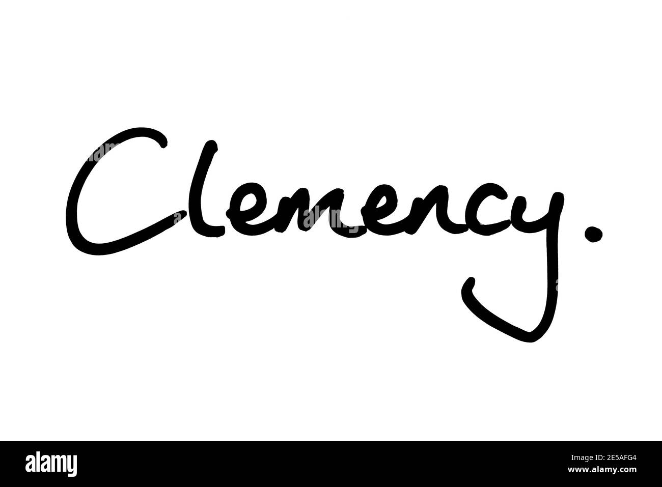 The word Clemency, handwritten on a white background Stock Photo - Alamy
