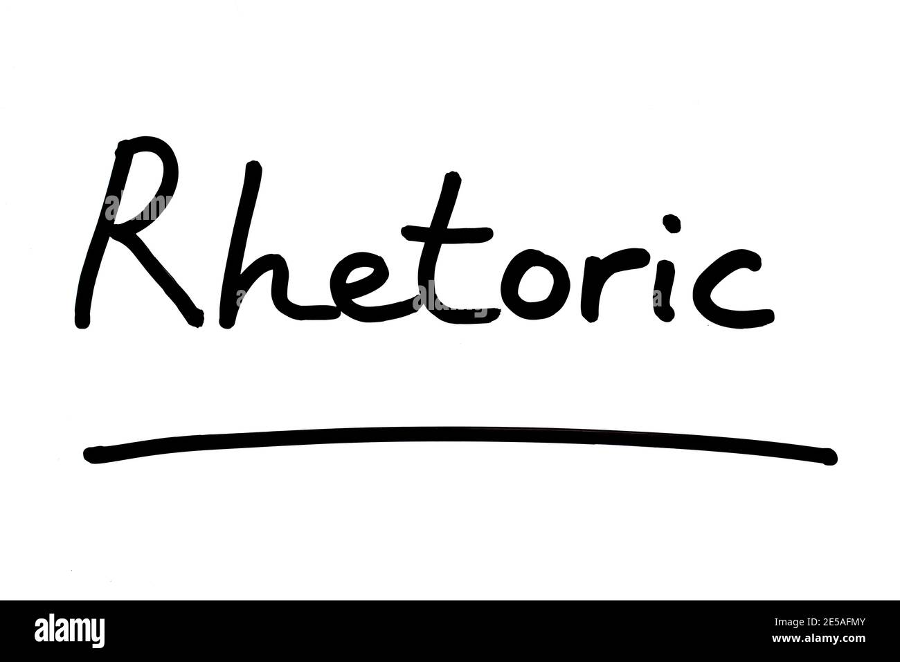 The word Rhetoric, handwritten on a white background Stock Photo - Alamy