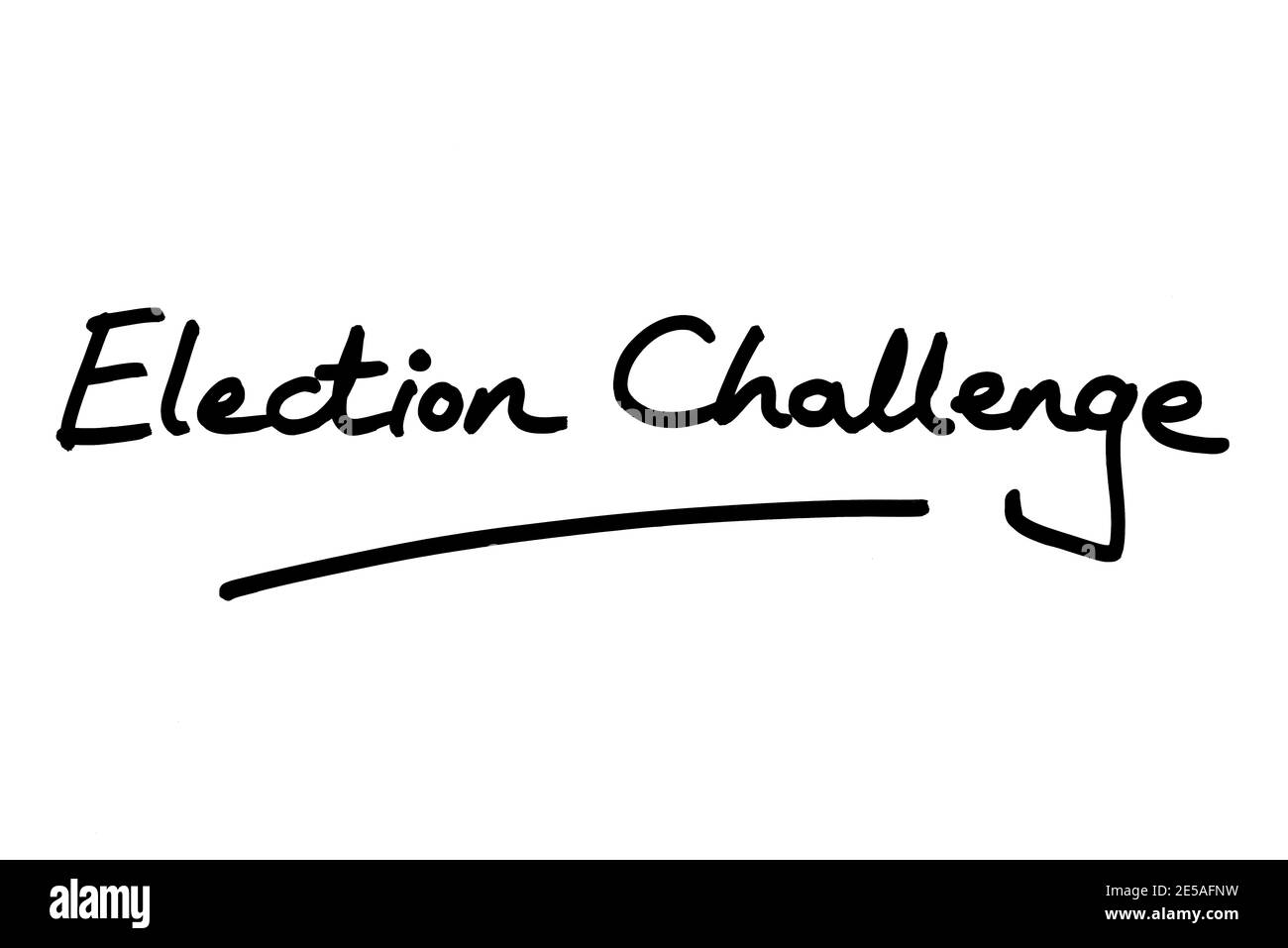 Election Challenge, handwritten on a white background Stock Photo - Alamy