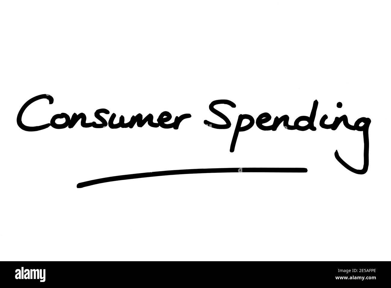 Consumer Spending, handwritten on a white background Stock Photo - Alamy