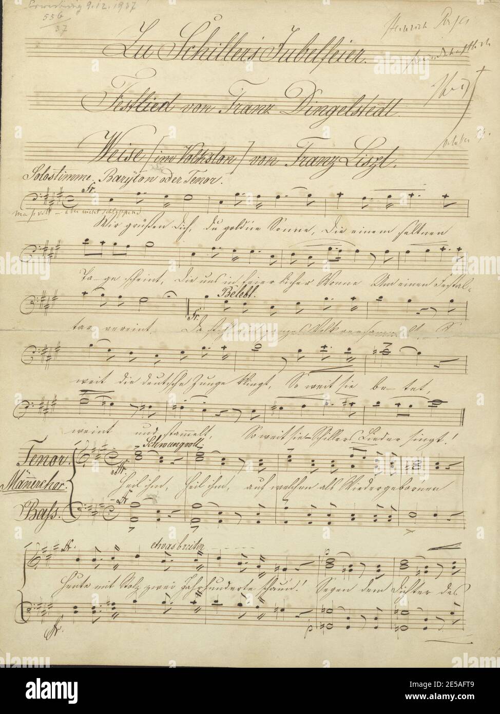 Weimar, Germany. 27th Jan, 2021. The manuscript of Franz Liszt's ...