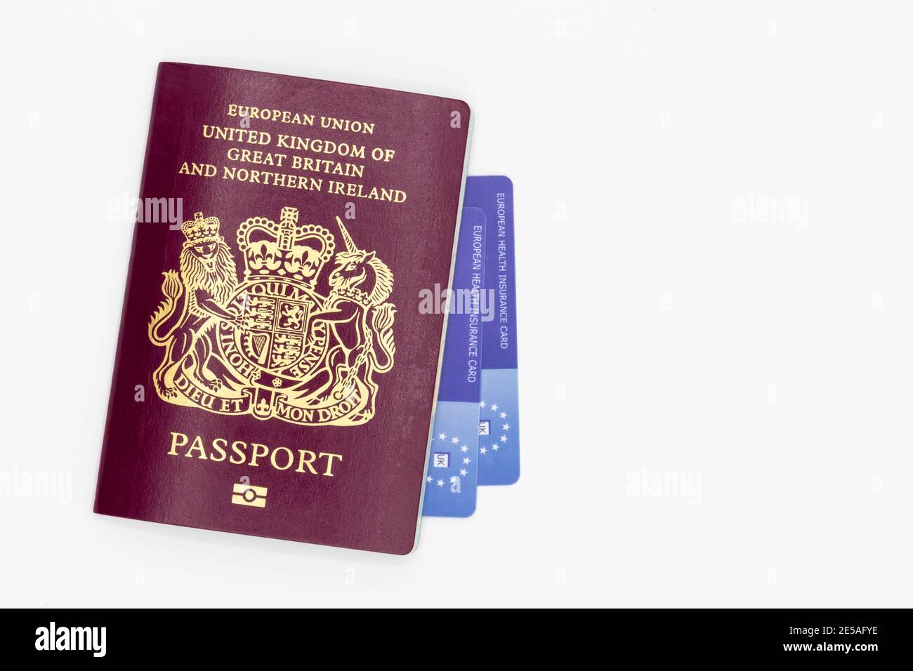 European health insurance card and British passport Stock Photo - Alamy