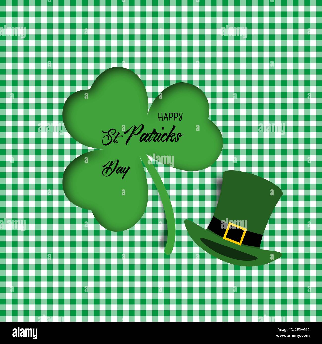 Paper art of clover leaf and hat. 3d illustration clover leaf on St ...